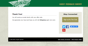 Wingstop survey| Receive Coupon Code for Free Fries!