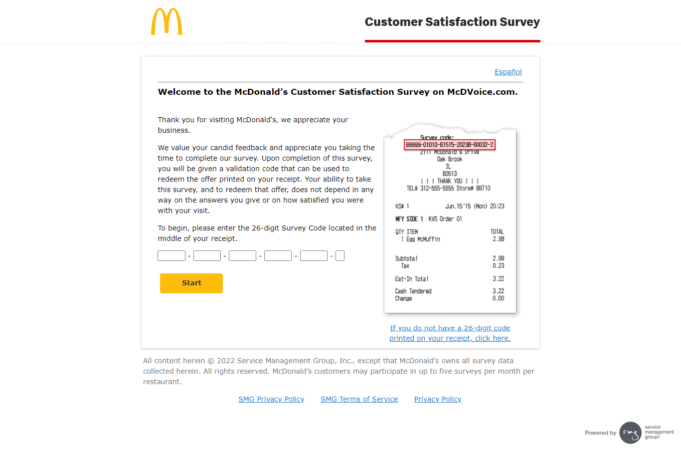 Mcdvoice.Com – Mcdonalds Customer Survey Official